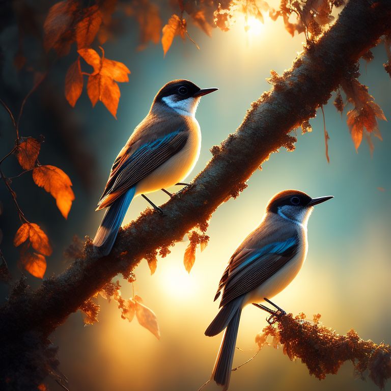 moral-turtle525: charming birds in a tree tree branch in the background ...