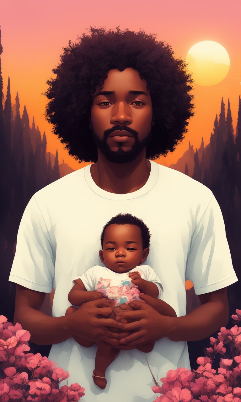 Colore31: a detailed illustration of a black father named Matthew ...