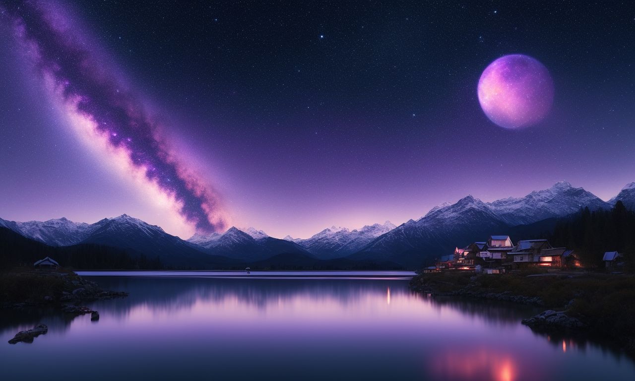 Purple Night Sky Background