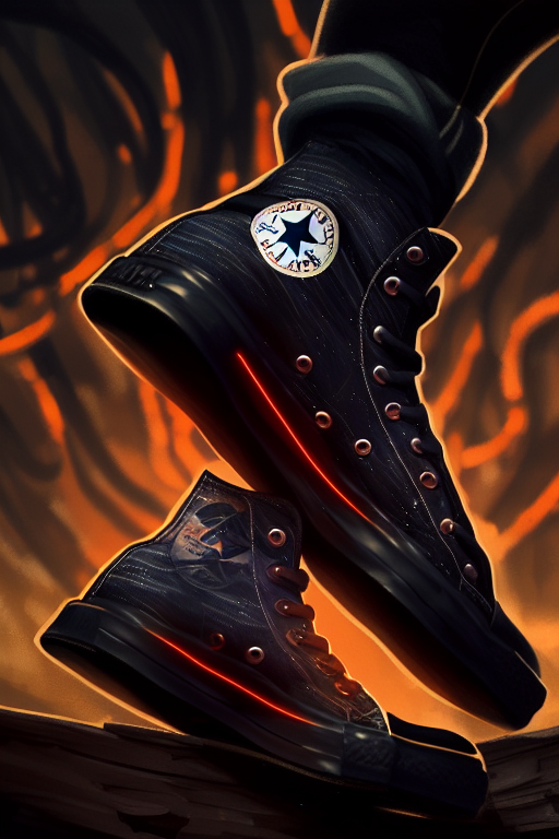 curvy-wren692: converse shoe orange and black detailed pattern