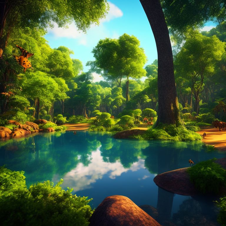 old-weasel6: “A forrest with tall and green trees surrounded by wild ...