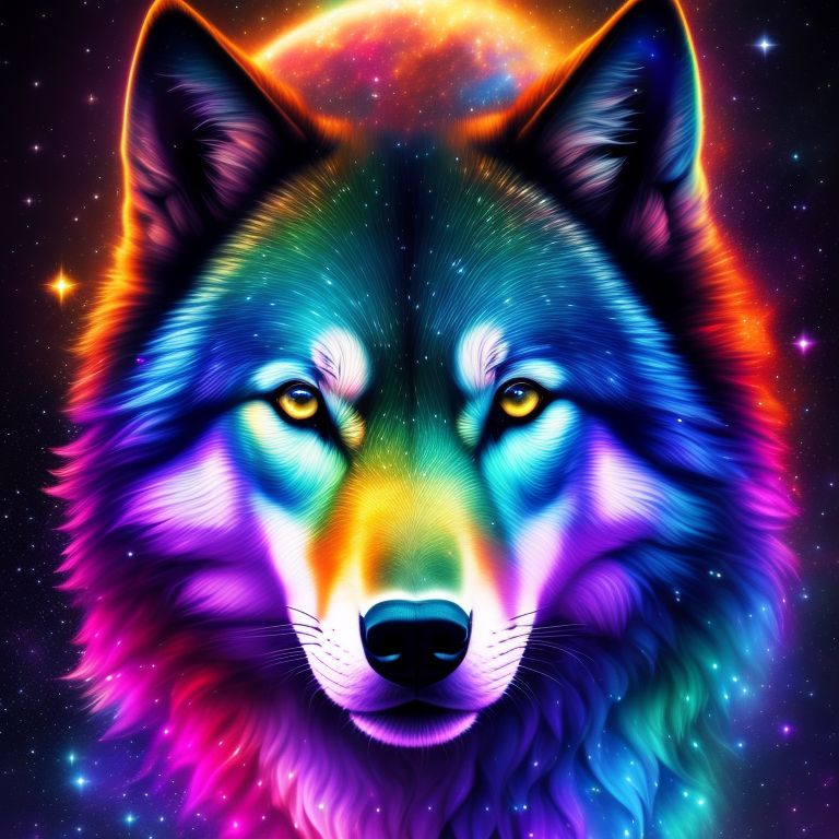 Rainbow Wolf Wallpaper