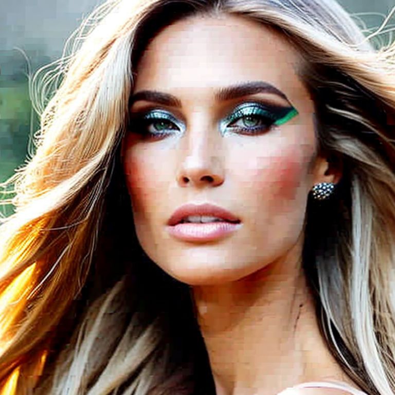 Minoti: color photo of a beautiful woman humanoid looking at you, long ...