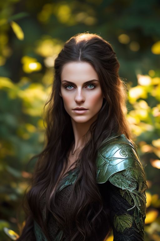 SilverEvermoore: A female wood elf with dark brown hair and green eyes ...