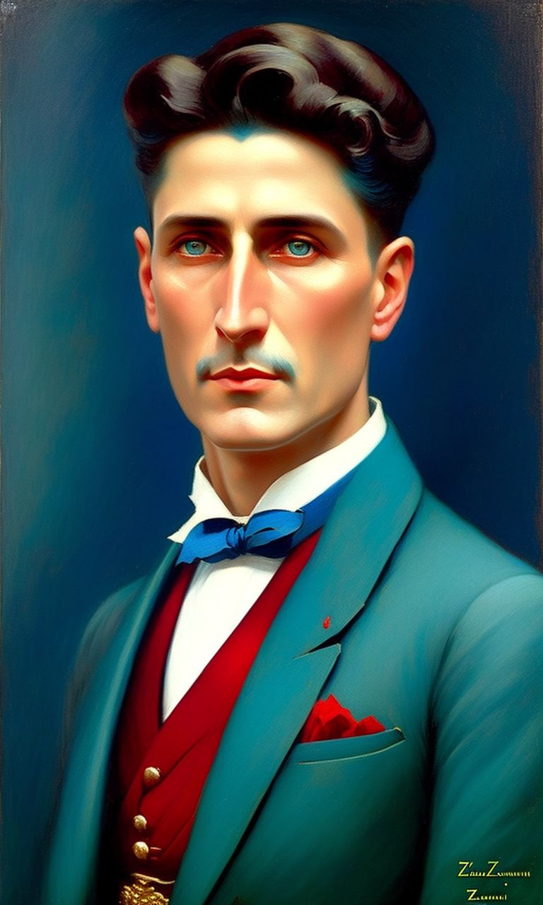 bouncy-mule791: Corneliu Zelea Codreanu in the art style of Viktor ...