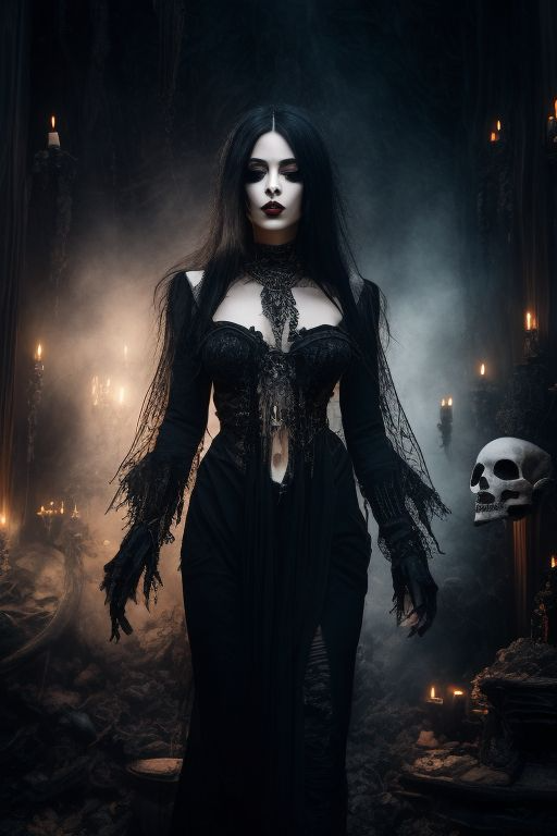 SilverEvermoore: a beautiful female necromancer with glossy straight ...