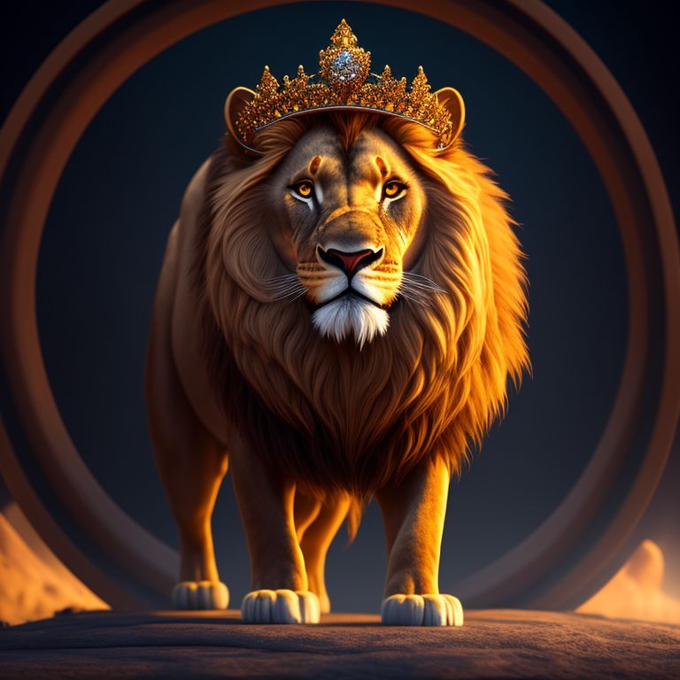 Lion Wearing Crown Wallpaper