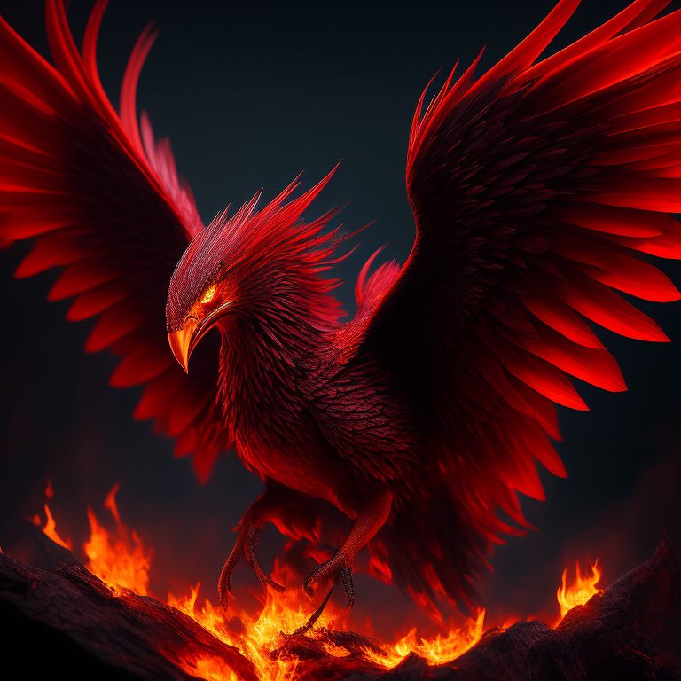 bossy-emu35: Red flaming fire Phoenix staring