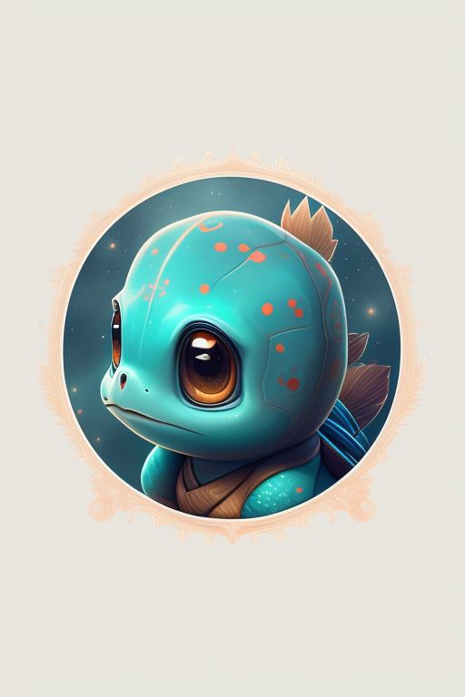 cooked-mink795: Gritty realistic cute portrait of an adorable Squirtle