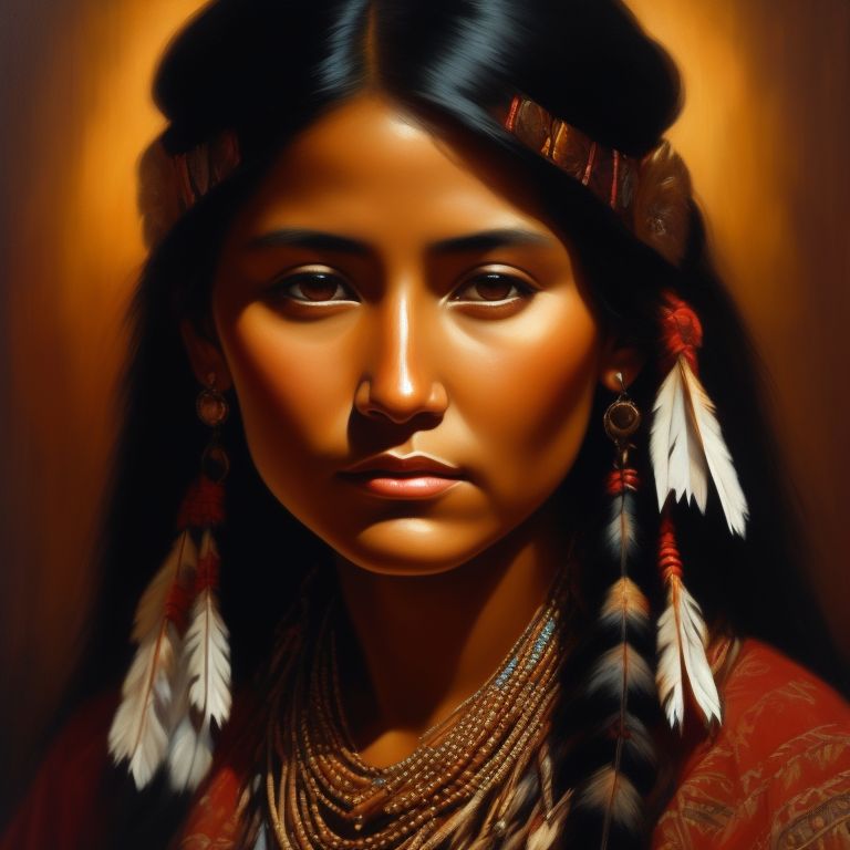 Beautiful Native Indian Women Painting