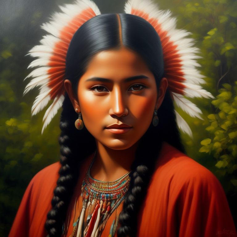 Native American Woman Painting