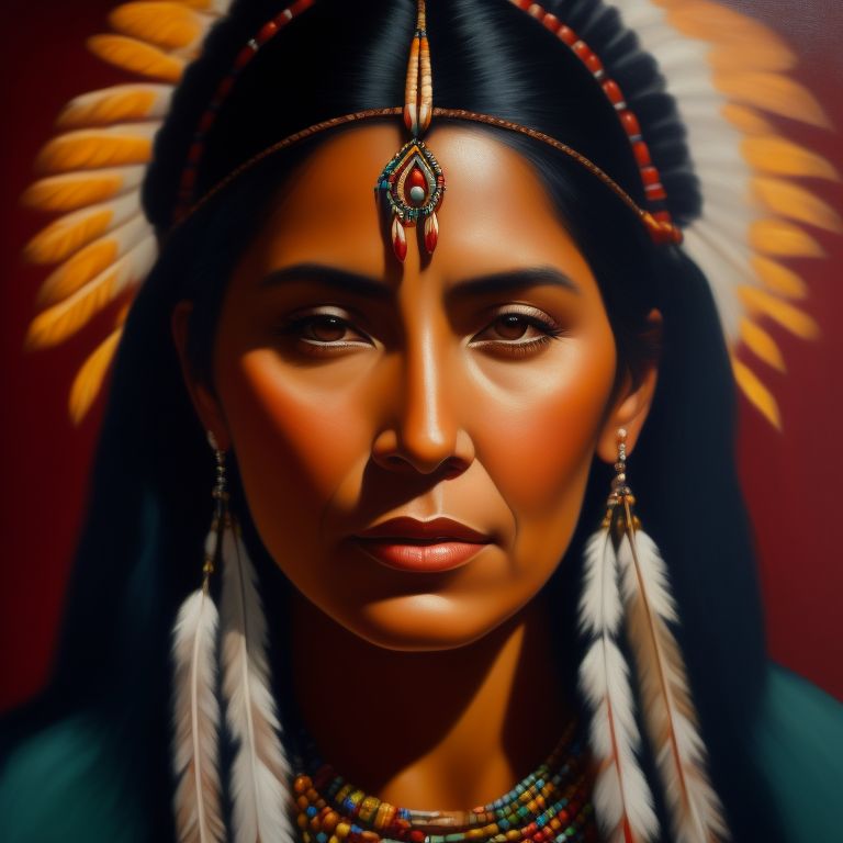 Native American Woman Painting