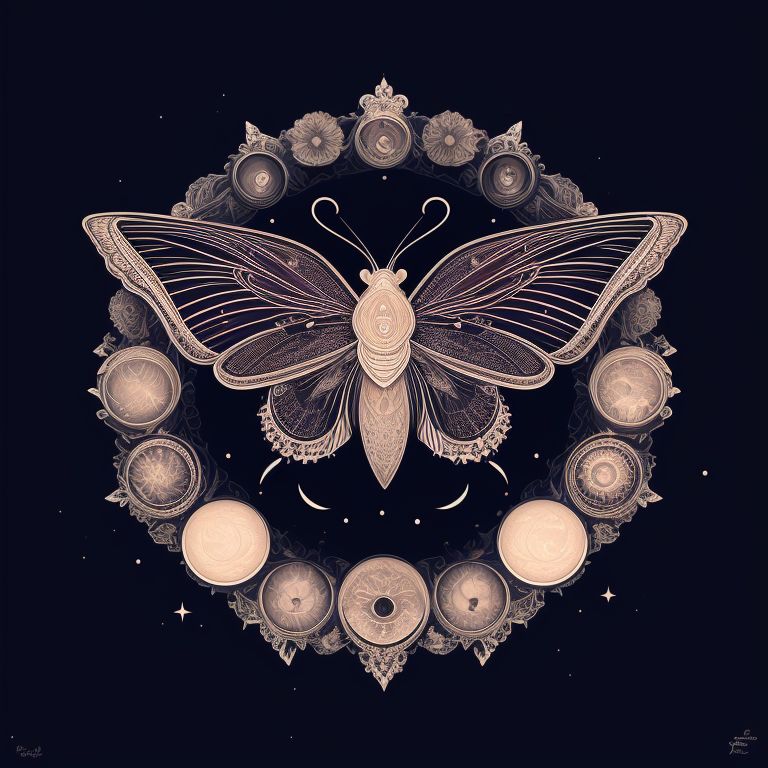 odd-horse185: circular design, t-shirt design, the moth, with moon ...
