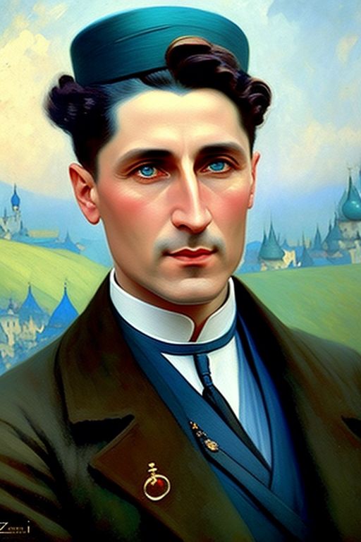 bouncy-mule791: Corneliu Zelea Codreanu in the art style of Viktor ...