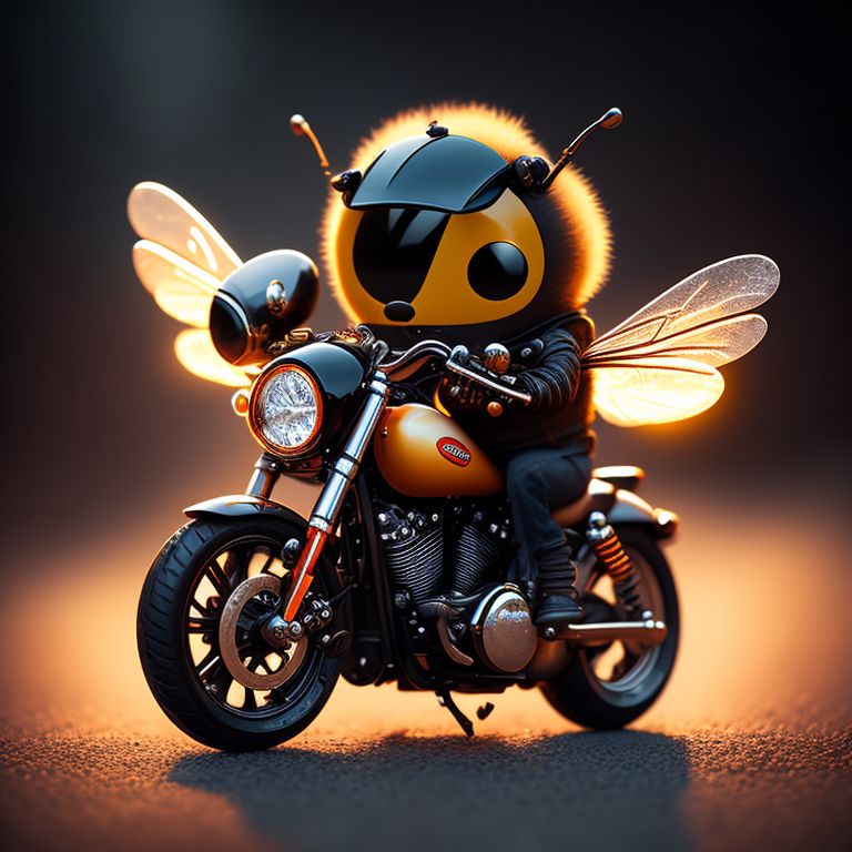 blank-kudu564: A bee on harley davidson bike wearing a cowboy hate on ...