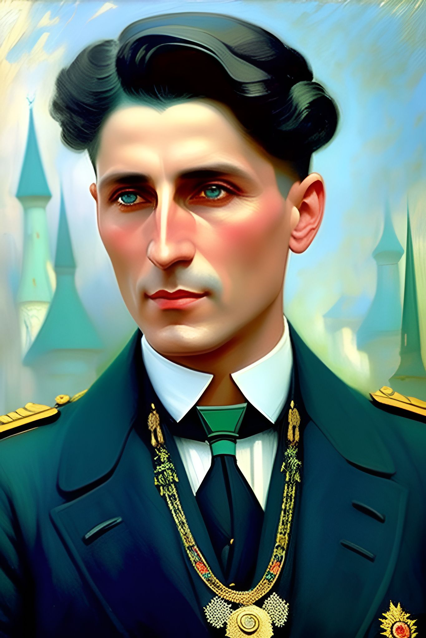 bouncy-mule791: Corneliu Zelea Codreanu in the art style of Viktor ...