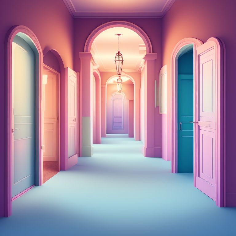 lame-slug106: hallway with multiple doors