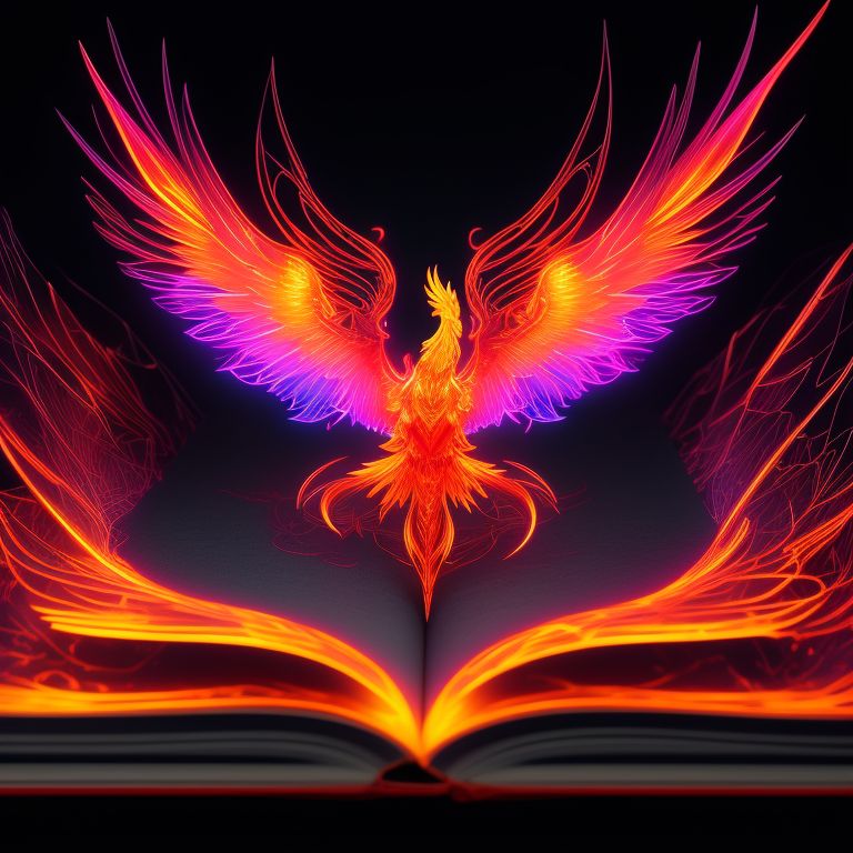 total-dunlin940: a cybernetic phoenix raising from an open book ...
