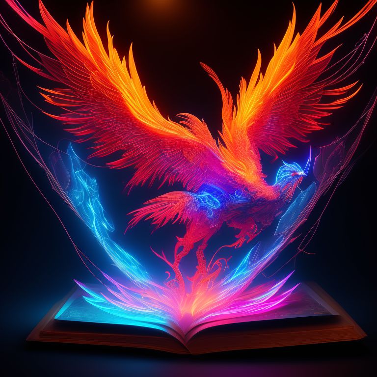 total-dunlin940: a cybernetic phoenix raising from an open book ...