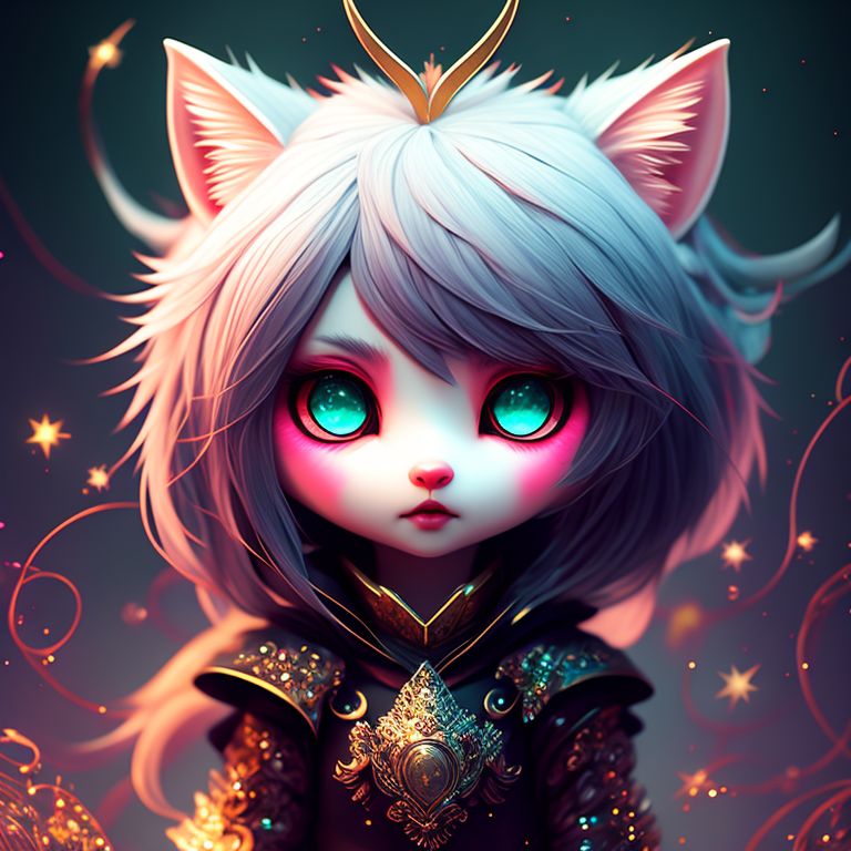 spirit black and silver, bright, beautiful, splash, perfect face ...