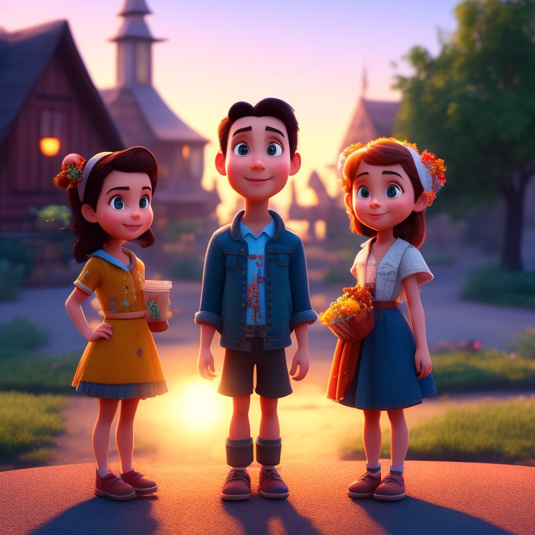 Three Friends Cartoon