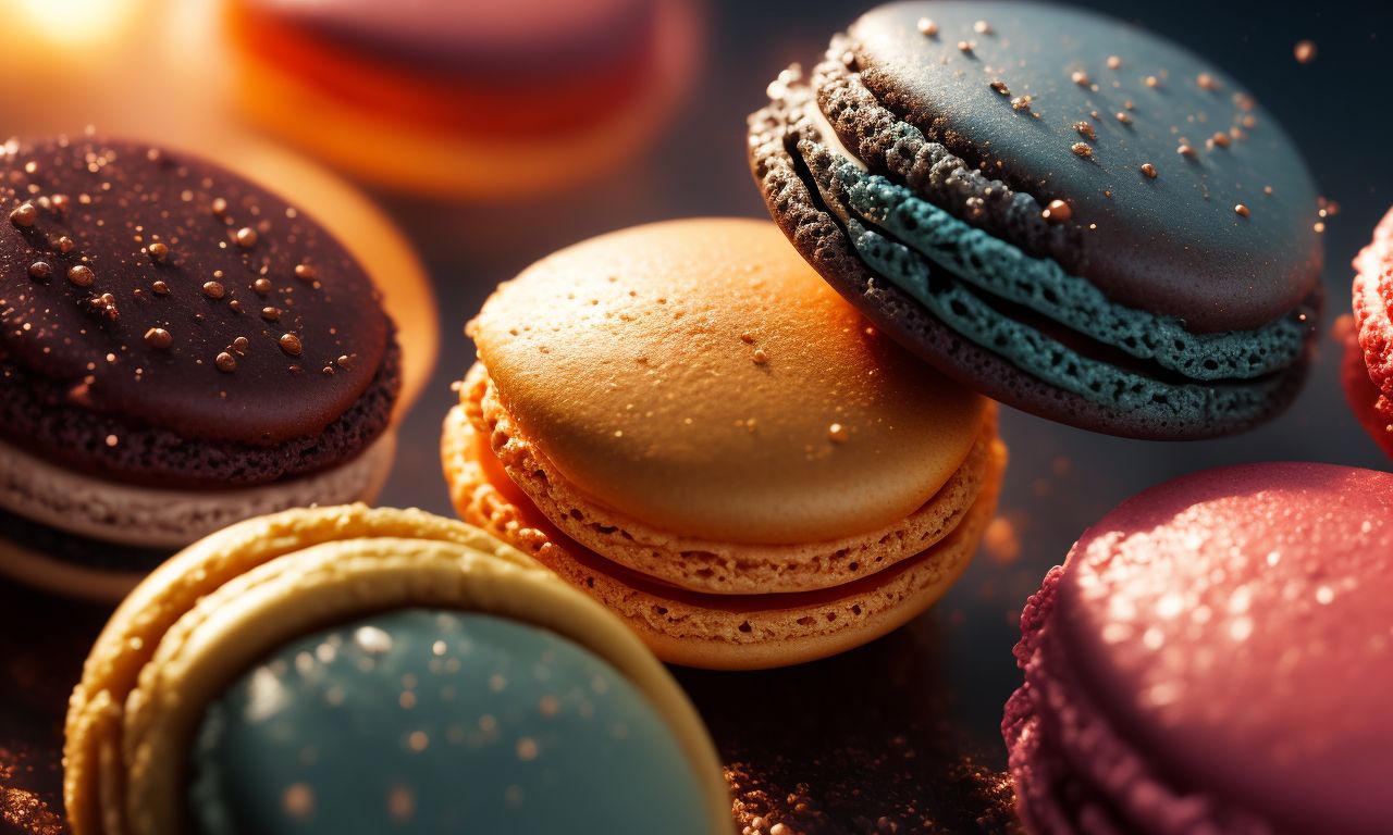 witty-mantis898: Macarons in splashes and motions as it hits the ground