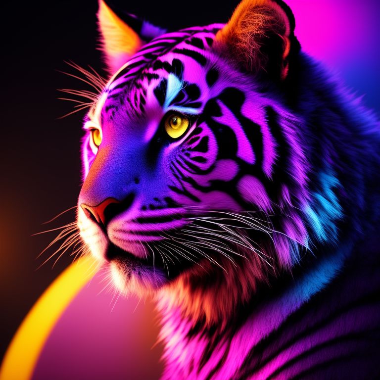 3d Purple Tiger Wallpaper