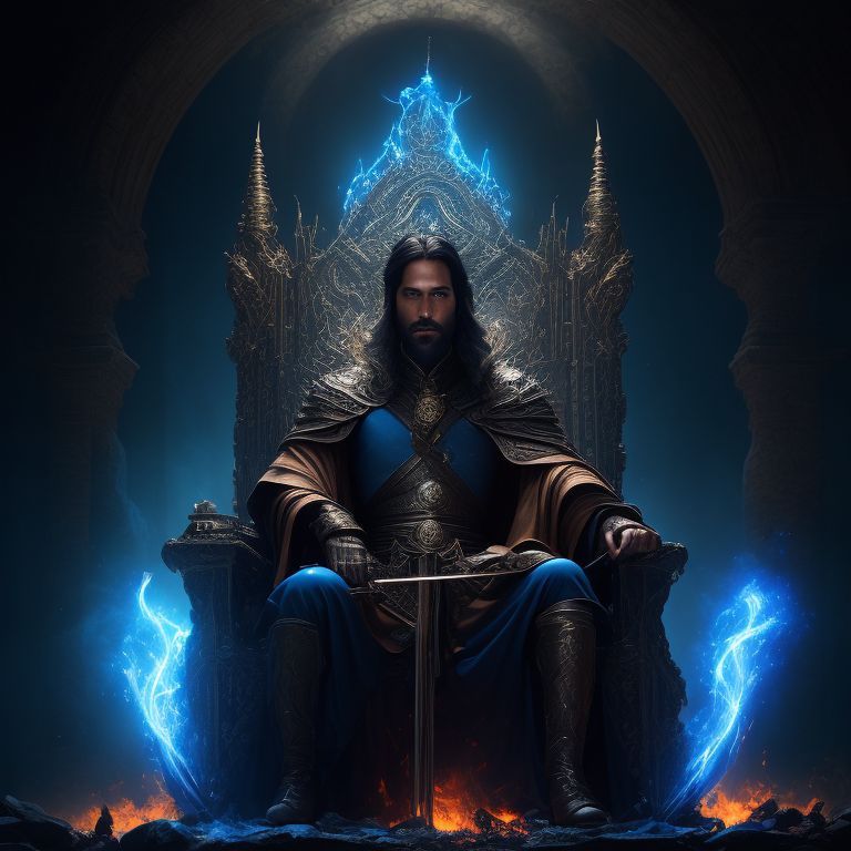 Man Sitting On Throne