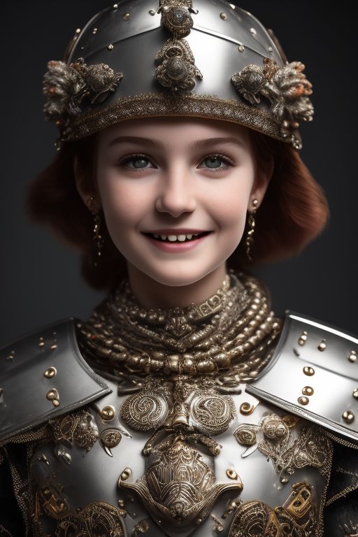 JWV: Super Cute redhair girl smiling in a knight armour, very high ...