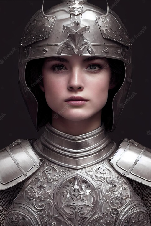 JWV: Super Cute redhair girl smiling in a knight armour, very high ...