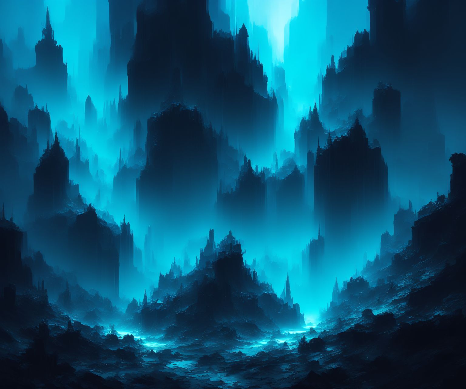 jumbo-hyena13: Black and blue ethereal environment