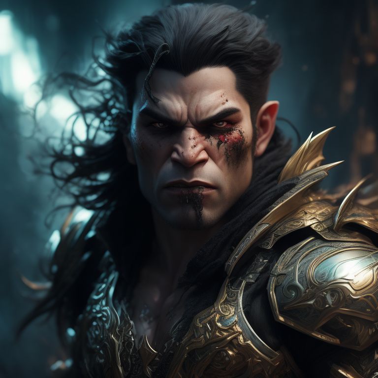 silent-pony405: half-orc female, prominent mandible fangs, ugly