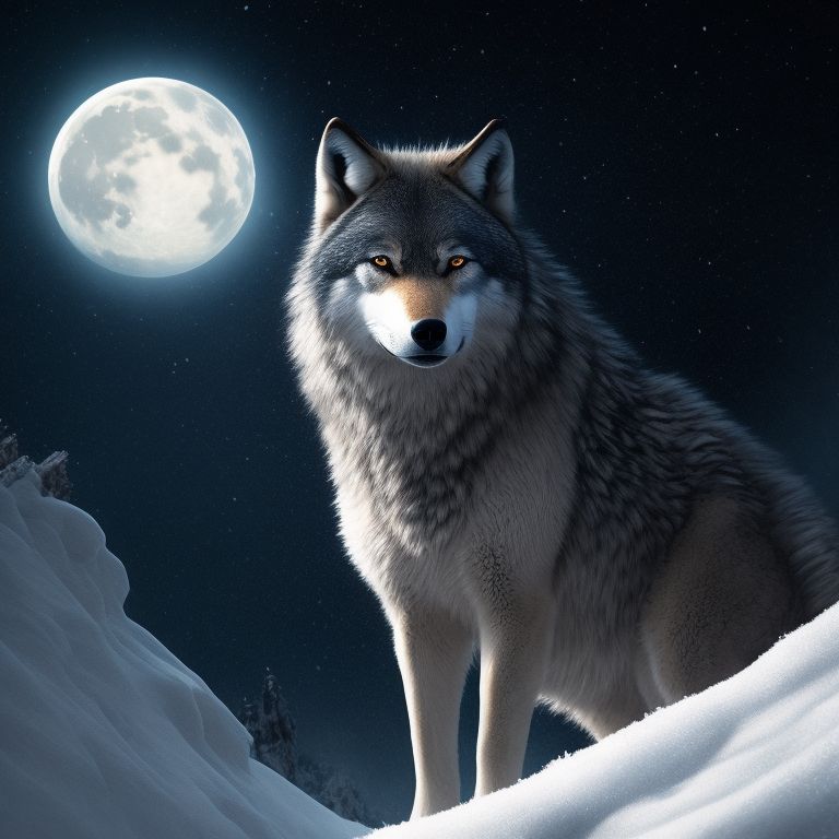 Howling Wolf Red Moon