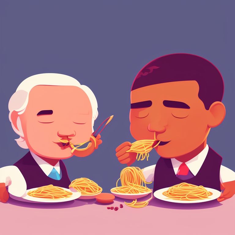 sore-magpie655: Joe Biden And Obama eating spaghetti
