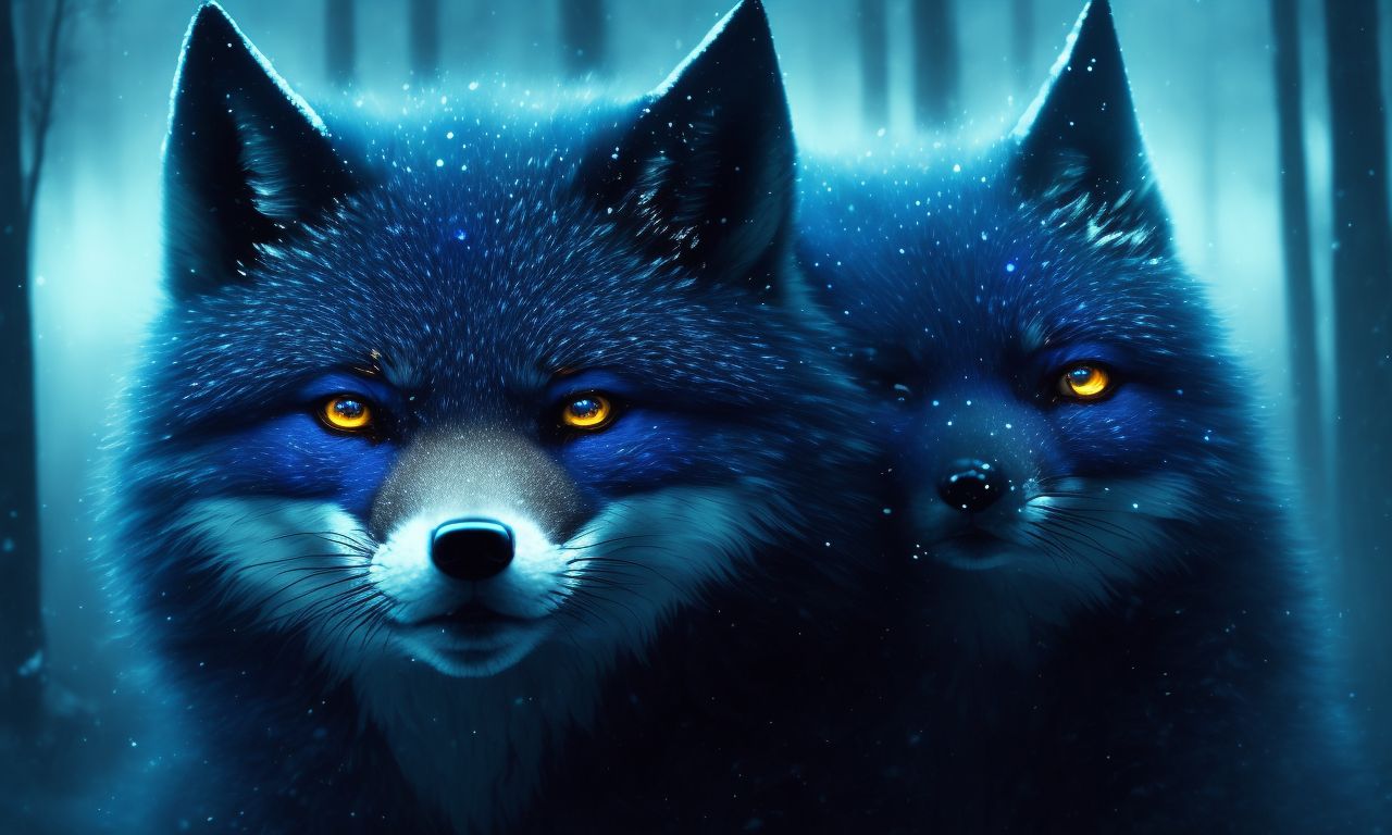 Black Blue Fox Symbol