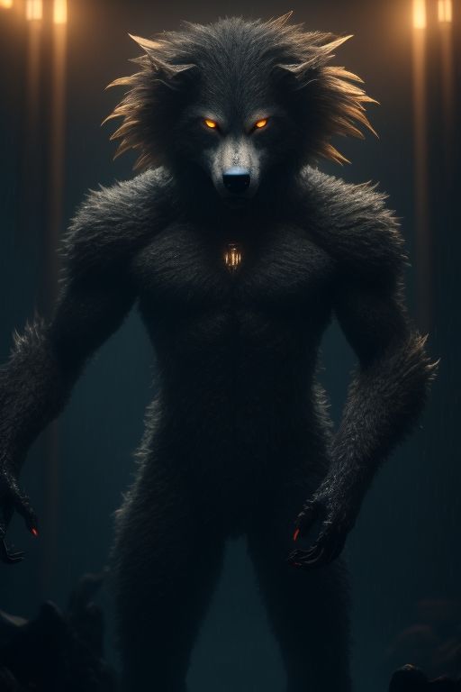 bad-wildcat645: werewolf on tropical island under the storm with lightning