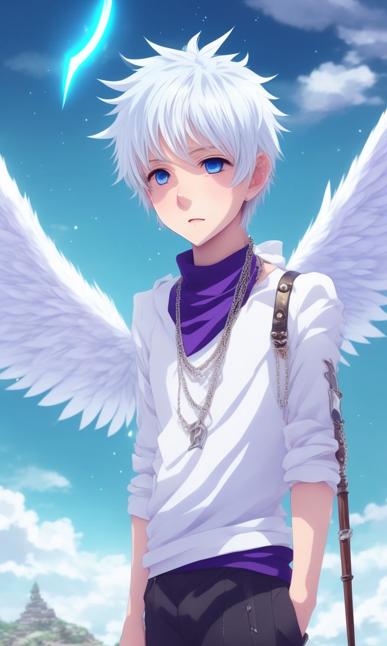 Anime Boy With Silver Hair And Blue Eyes