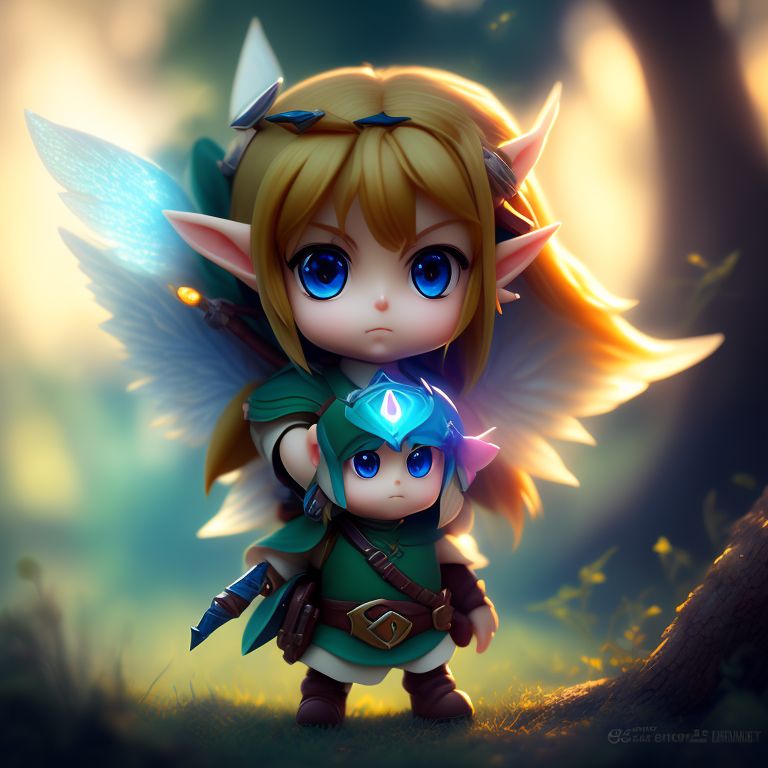 square-pig43: Little cute Link ocarina of time with Navy fairy