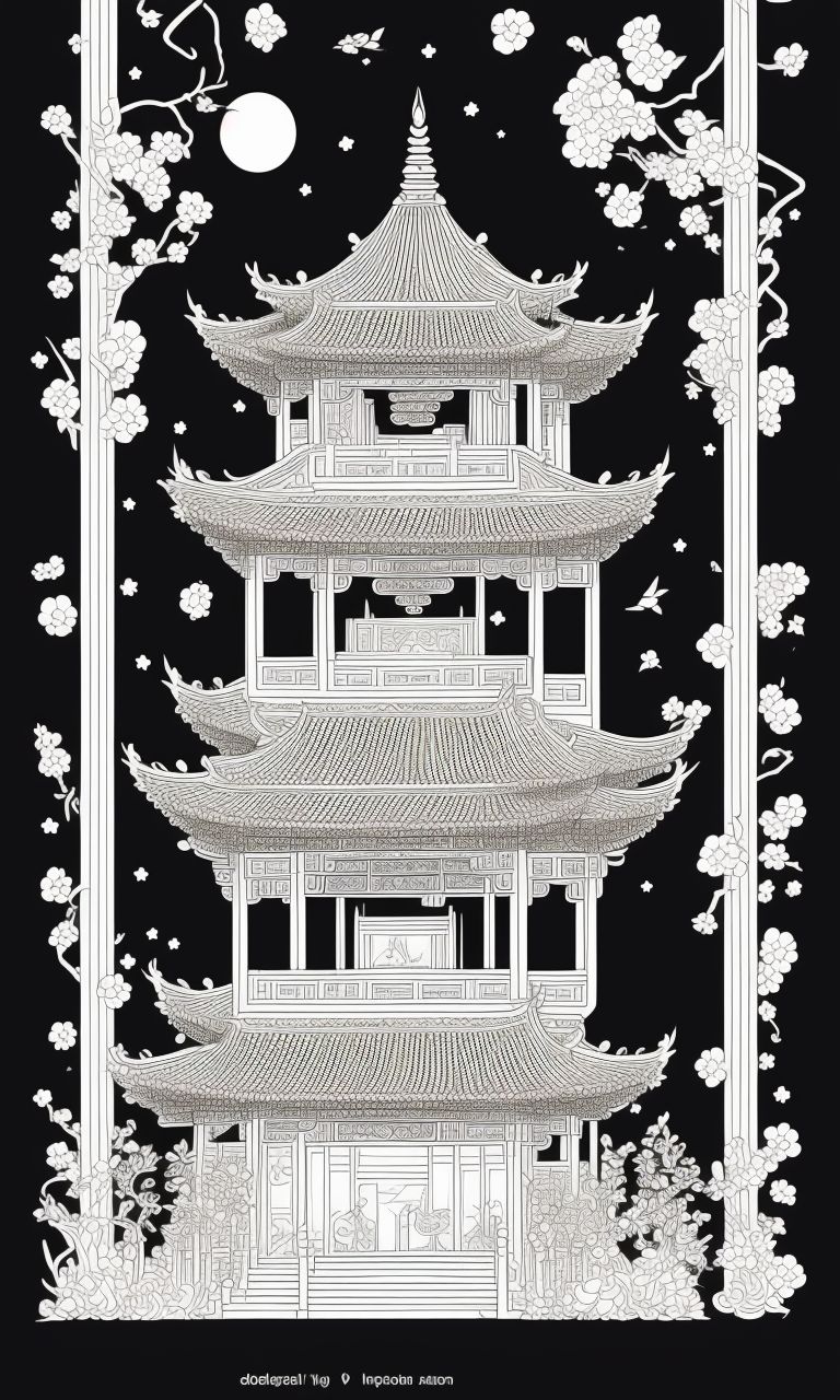 Chinese Temple Coloring Pages