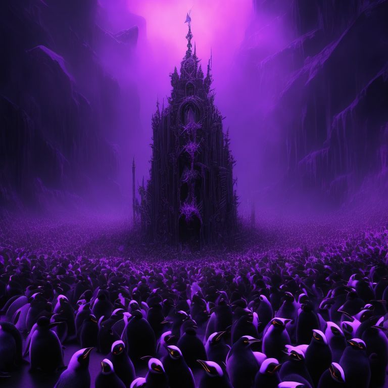 pink-swan673: Death metal themed purple colored queen of penguins that ...