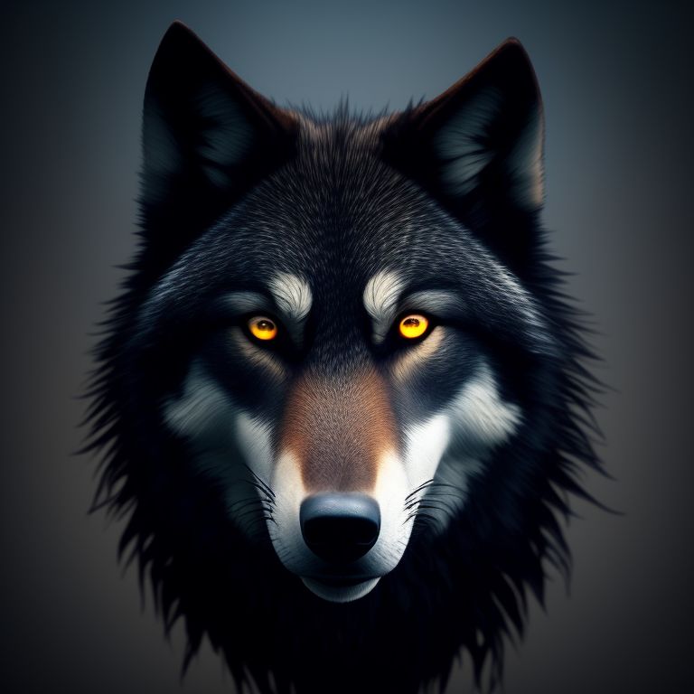 Angry Wolf Face Profile