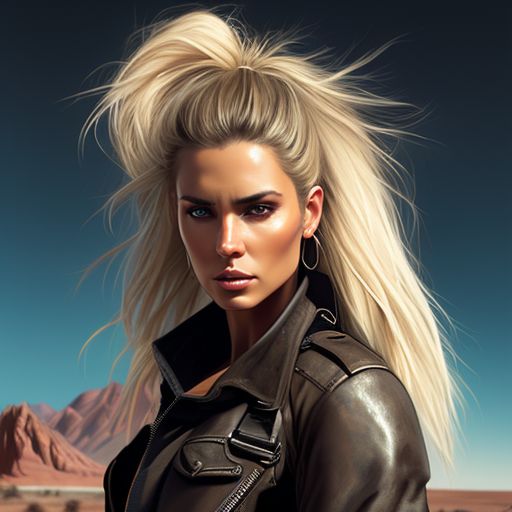 Liz: A beautiful Woman with blonde long hair in a ponytail