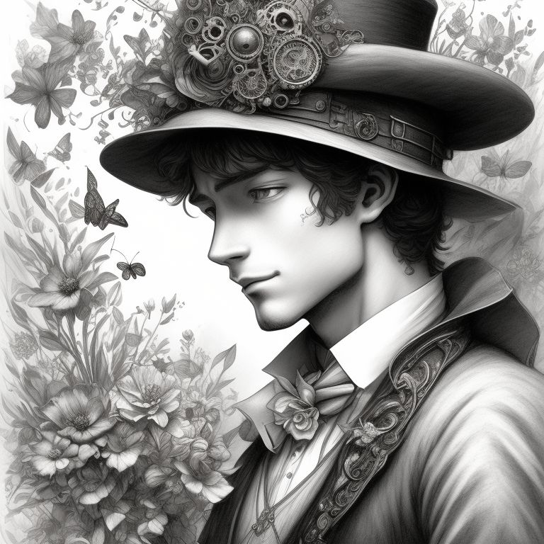 Steampunk Boy Drawing
