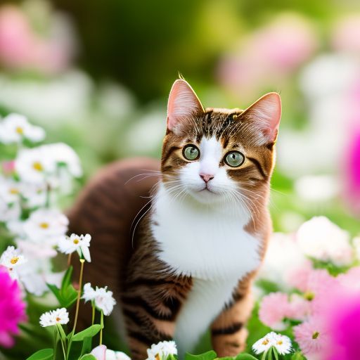 far-scorpion514: A cat in a flower garden