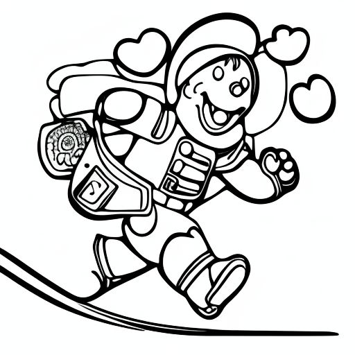 Gingerbread Man Running Coloring Page