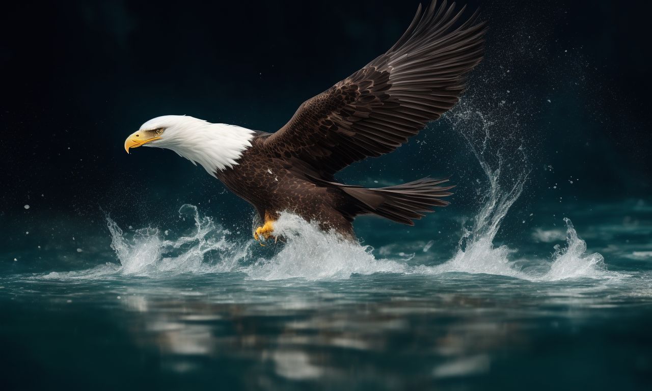 Eagle Catching Fish Wallpaper