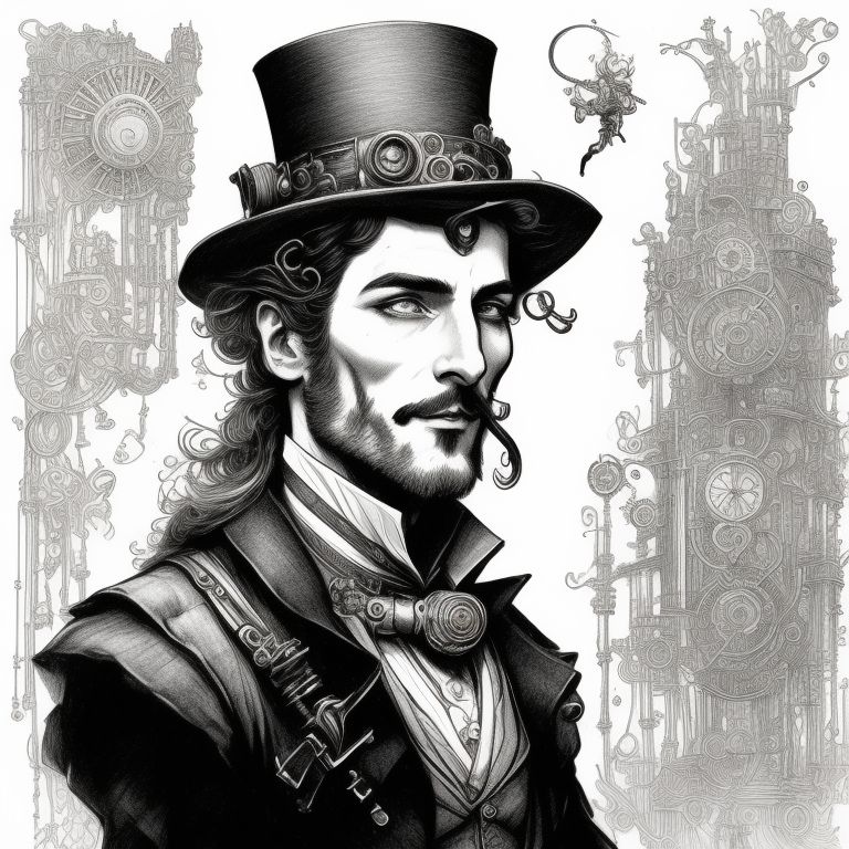 Steampunk Guy Drawing