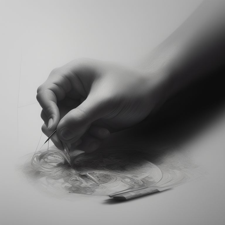 moral-turtle525: Sketch of a male hand, pencil on paper style, octane ...