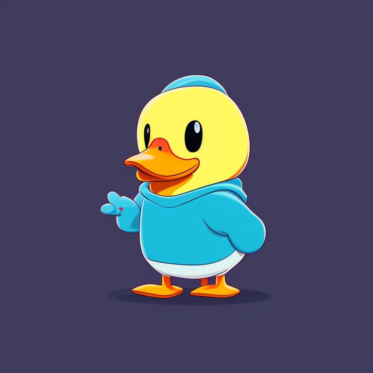 flashy-mink127: cartoonic simple duck wearing a hoodie human like body ...