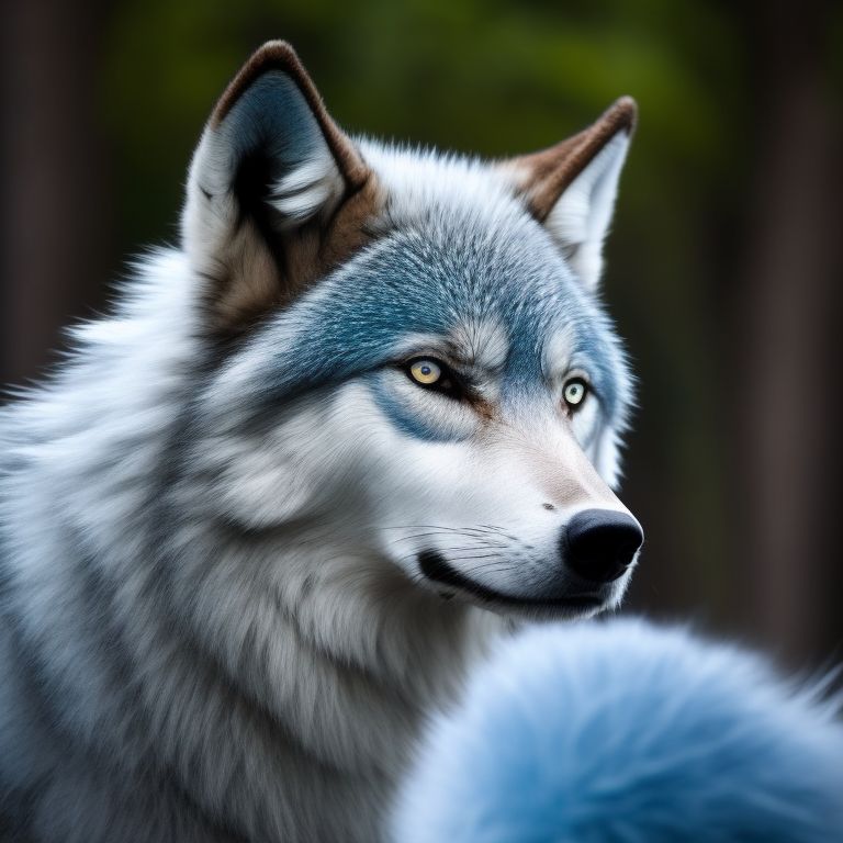 Grey Wolf With Blue Eyes Drawing